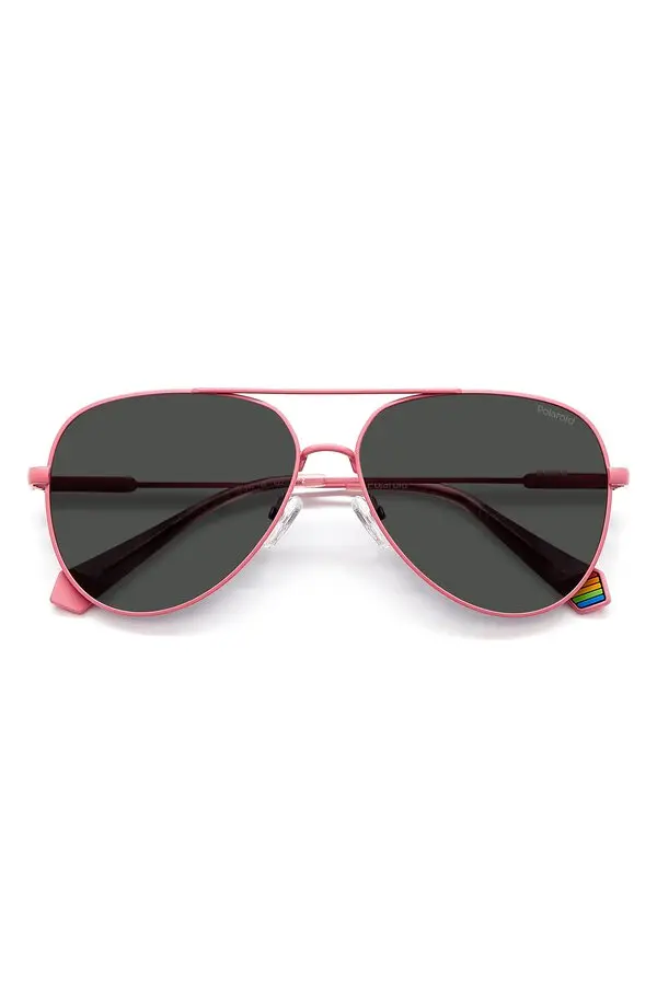 POLAROID 60mm Polarized Aviator Sunglasses