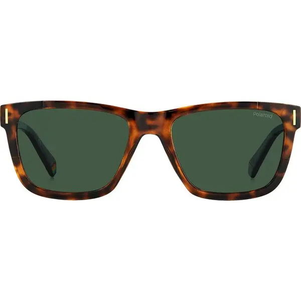 POLAROID 54mm Polarized Square Sunglasses - Havana/green Polar