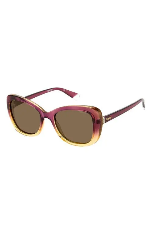 POLAROID 53mm Polarized Cat Eye Sunglasses - Violet Beige/bronze Polarized