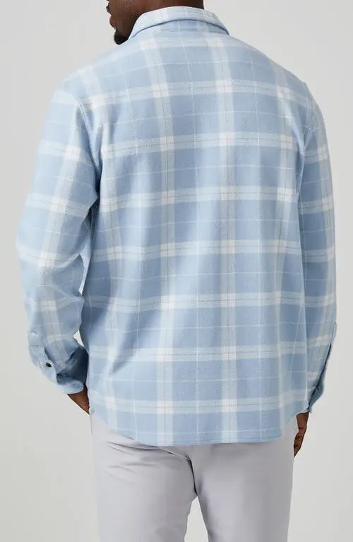 7 Diamonds Generation Plaid Stretch Flannel Button-up Shirt - Heather Blue