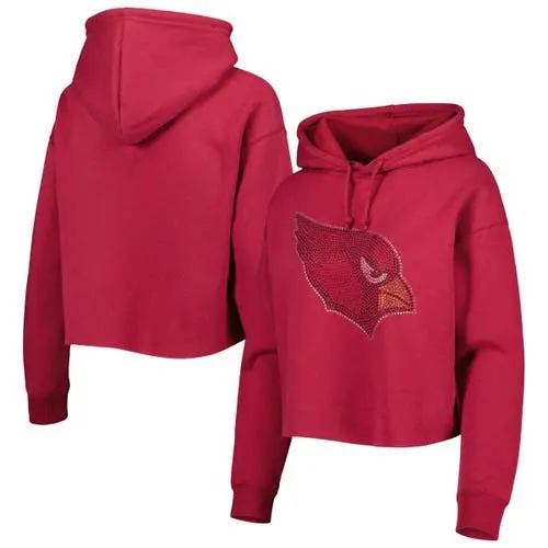 CUCE Arizona S Crystal Logo Cropped Pullover Hoodie - Cardinal