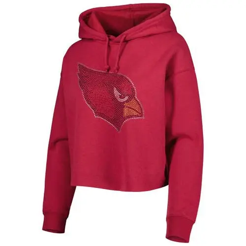 CUCE Arizona S Crystal Logo Cropped Pullover Hoodie