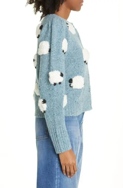 Sea Samira Sheep Appliqué Merino Wool Blend Cardigan