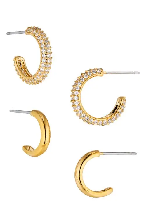 Nadri Hoop Earrings Set - Gold