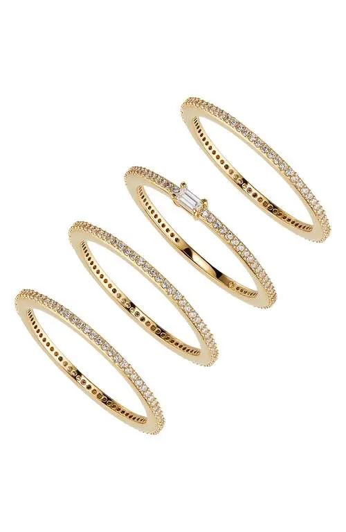 Nadri Pave The Way Set Of 4 Stacking Rings - Gold
