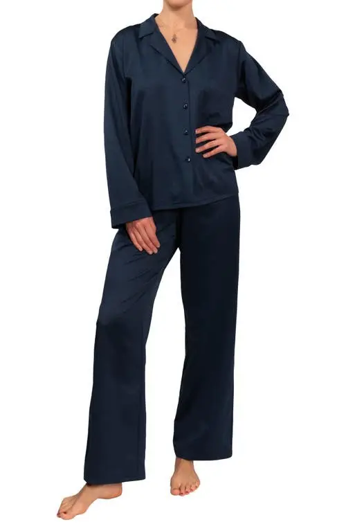 EVERYDAY RITUAL Allison/angela Cotton Pajamas - Inky Blue