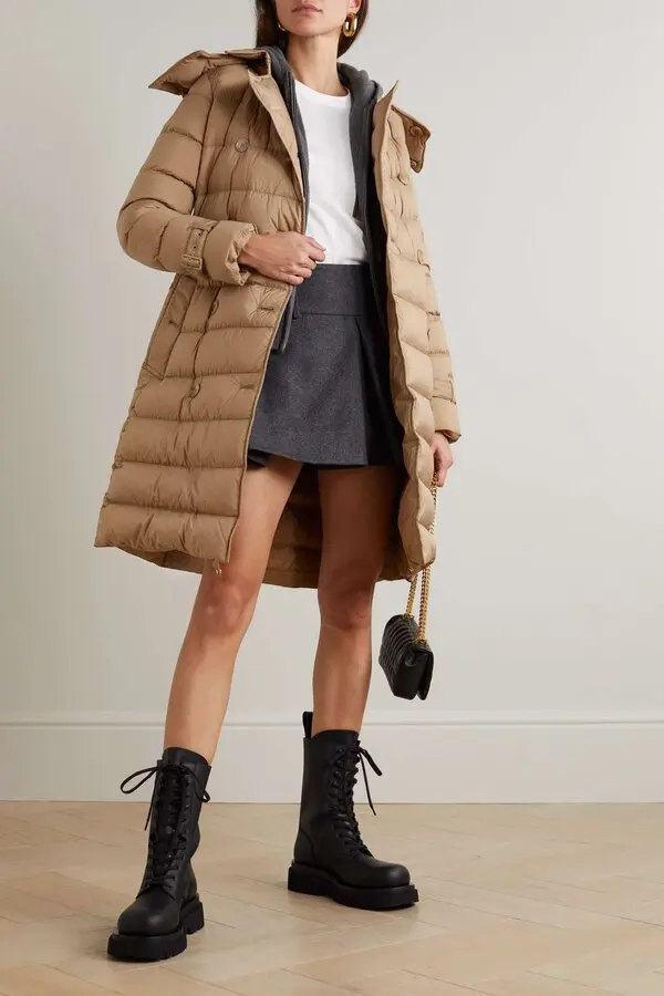 Burberry Hooded Quilted Shell Down Coat