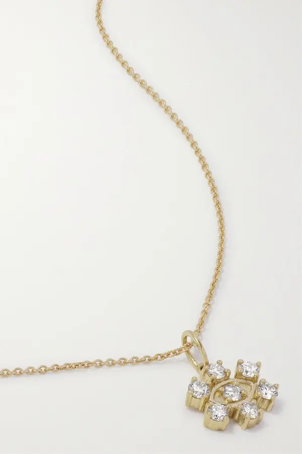 SYDNEY EVAN Small Eye 14-karat Diamond Necklace - Gold