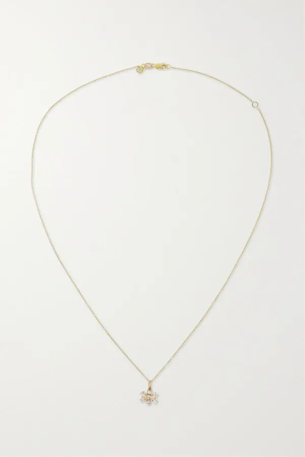 SYDNEY EVAN Small Eye 14-karat Diamond Necklace