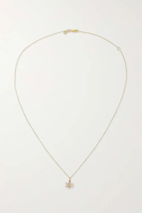 SYDNEY EVAN Small Eye 14-karat Diamond Necklace