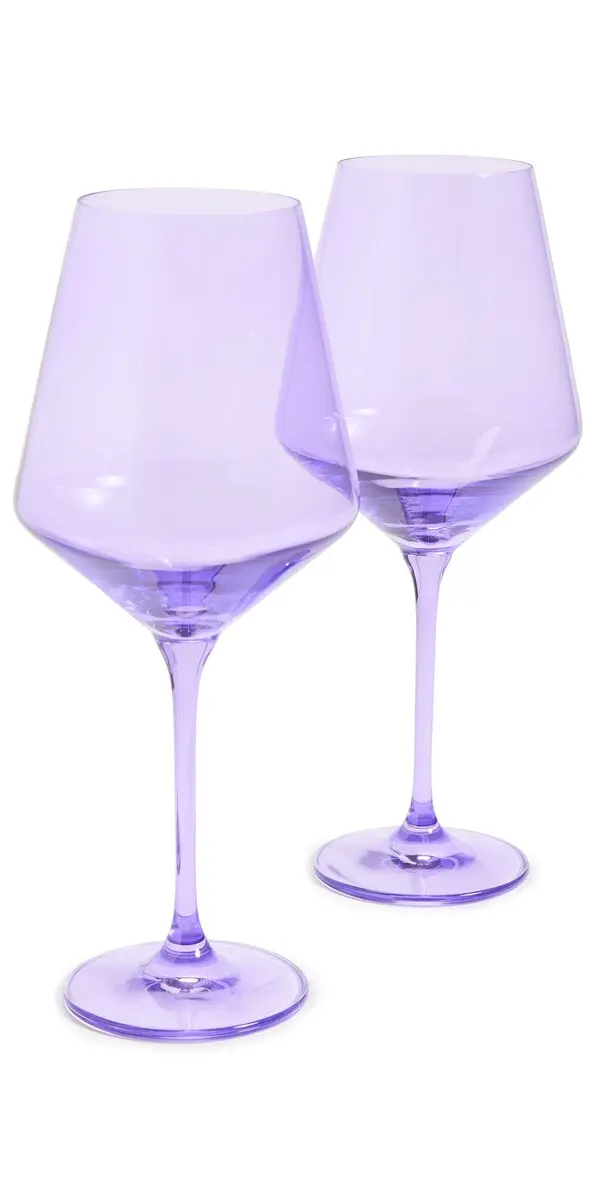 ESTELLE COLORED GLASS Stemware Set Of 2 - Lavender