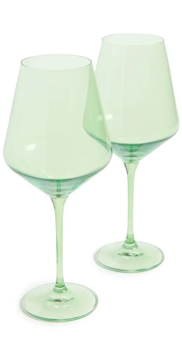 ESTELLE COLORED GLASS Stemware Set Of 2 - Mint Green
