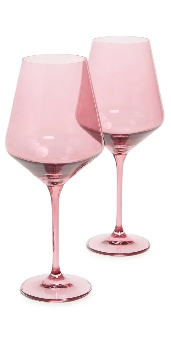 ESTELLE COLORED GLASS Stemware Set Of 2 - Rose