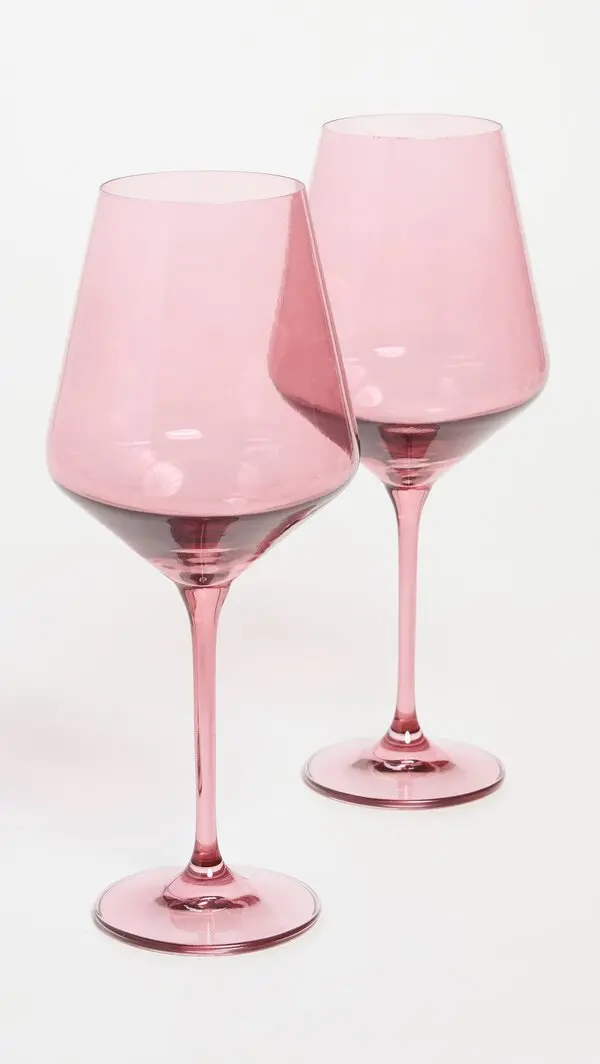ESTELLE COLORED GLASS Stemware Set Of 2 - Rose