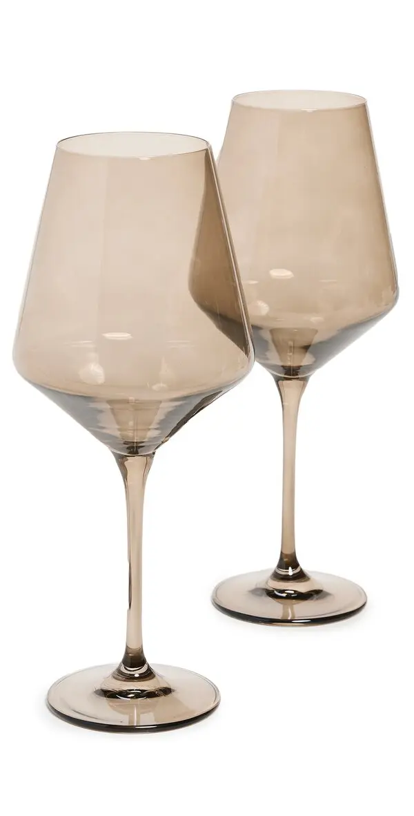 ESTELLE COLORED GLASS Stemware Set Of 2 - Smoke