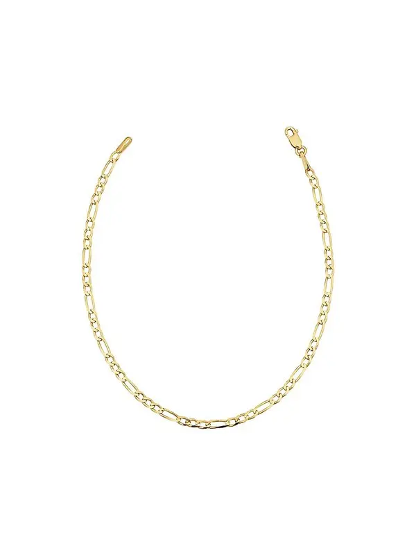 ORADINA 14k Yellow Solid Gold Florentine Figaro Petite Bracelet