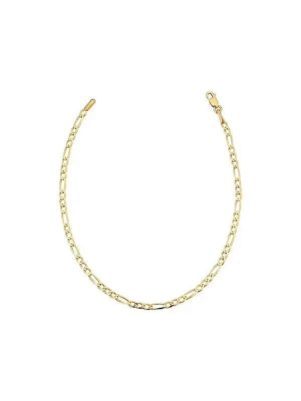 ORADINA 14k Yellow Solid Gold Florentine Figaro Petite Bracelet
