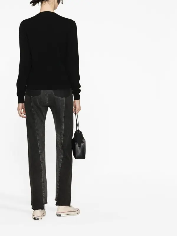 Play Comme Des Garcon Logo-patch Cardigan - Black