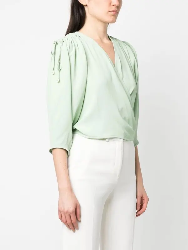 Veronique Leroy Ruched Wrap Blouse