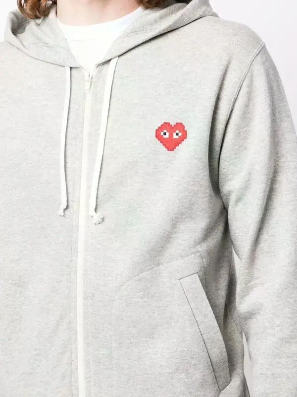 Play Comme Des Garcon Logo-patch Zip-up Hoodie
