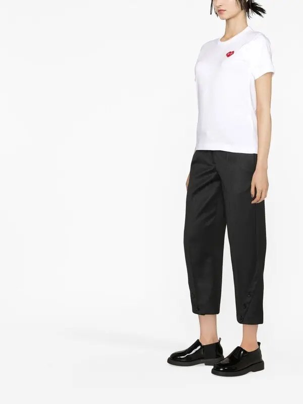 Play Comme Des Garcon Logo-embroidered T-shirt - White
