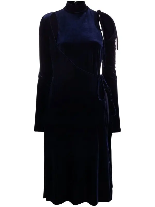 Versace Cut-out Velvet Wrap Dress
