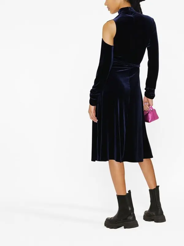 Versace Cut-out Velvet Wrap Dress
