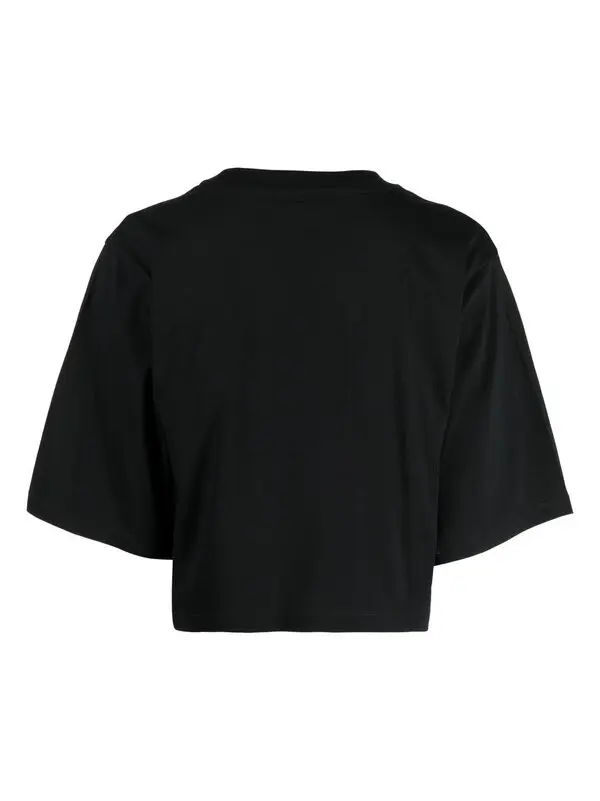 AGNES B. Graphic Print Cropped T-shirt