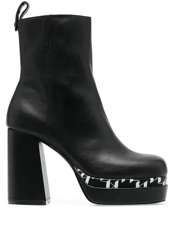Karl Lagerfeld Monogram-print Platform Boots