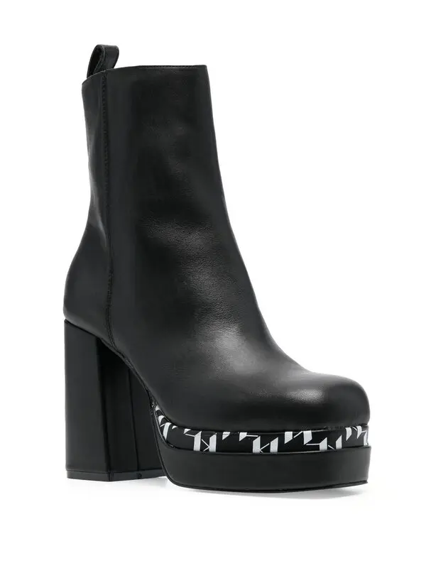 Karl Lagerfeld Monogram-print Platform Boots