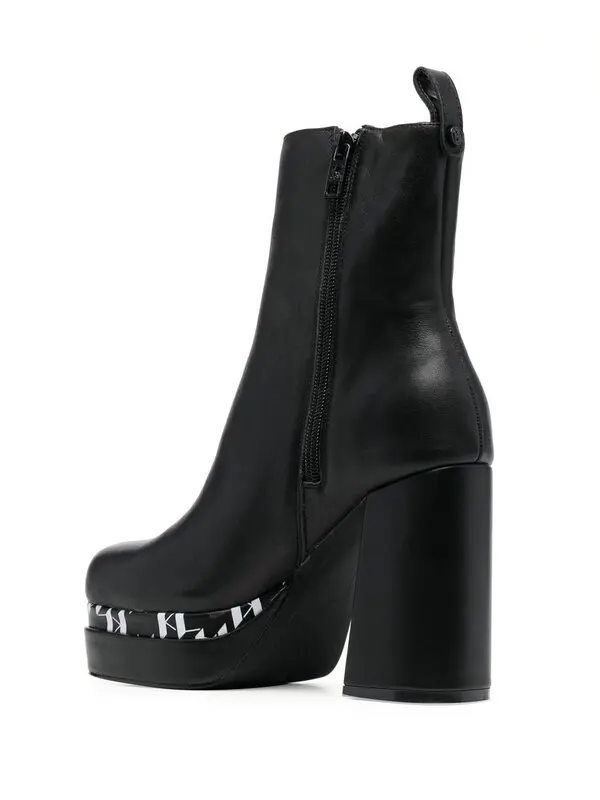 Karl Lagerfeld Monogram-print Platform Boots