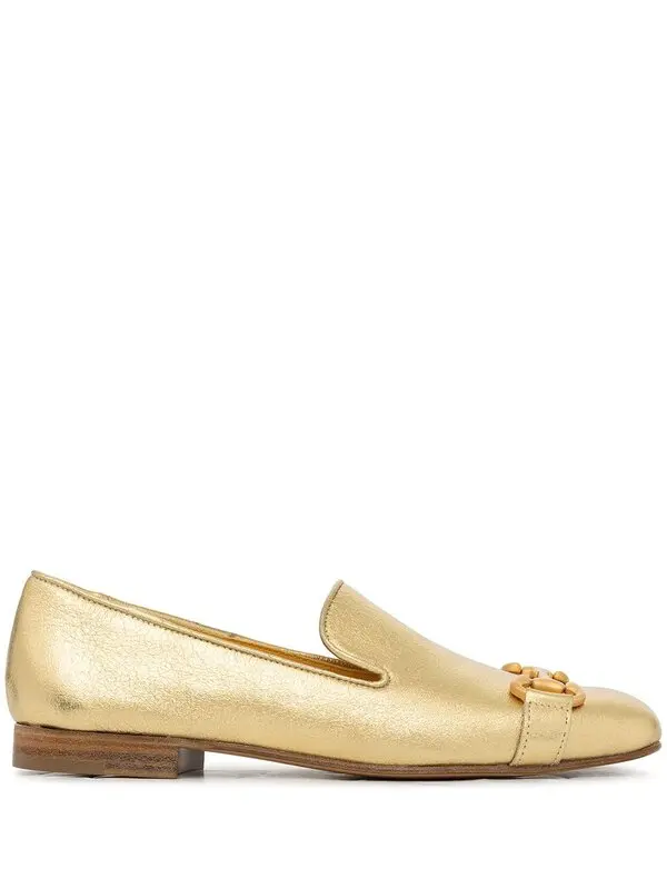 MADISON MAISON Square-toe Horsebit Loafers - Gold
