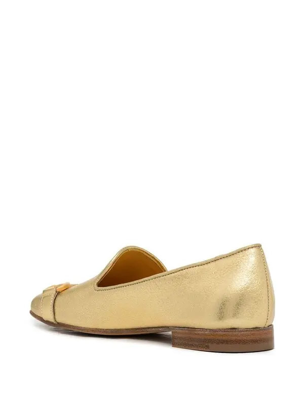MADISON MAISON Square-toe Horsebit Loafers - Gold