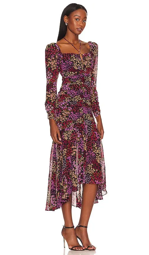 Astr The Label Athena Midi Dress In Black & Red Multi Floral - 40% Off |  Editorialist