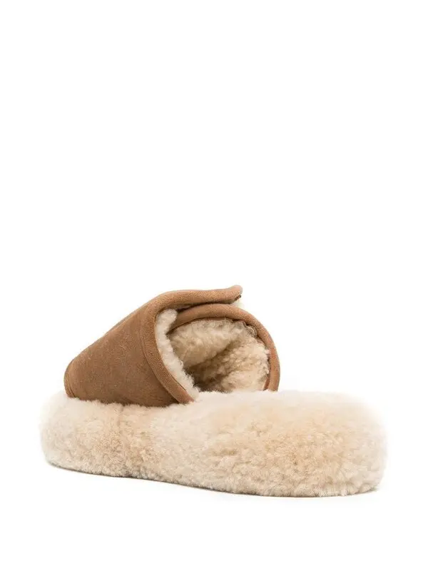 Natasha Zinko Touch-strap Shearling Slides