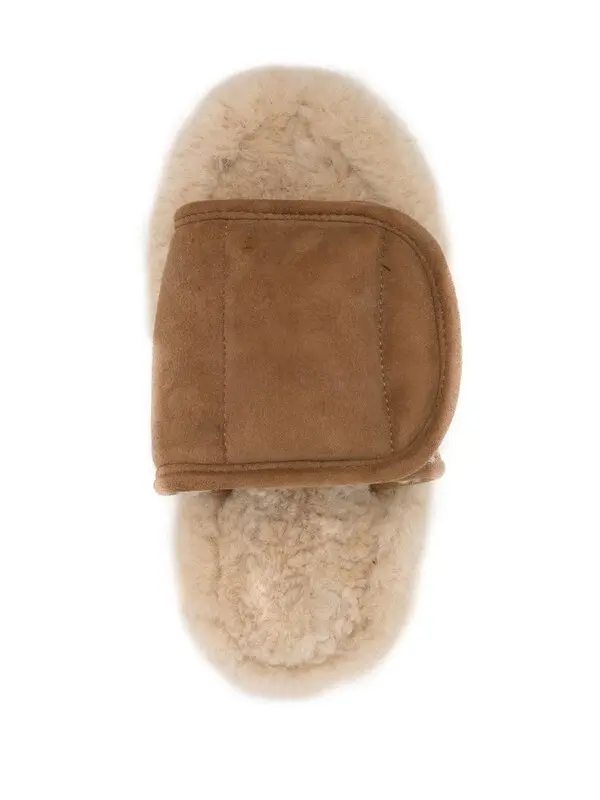 Natasha Zinko Touch-strap Shearling Slides