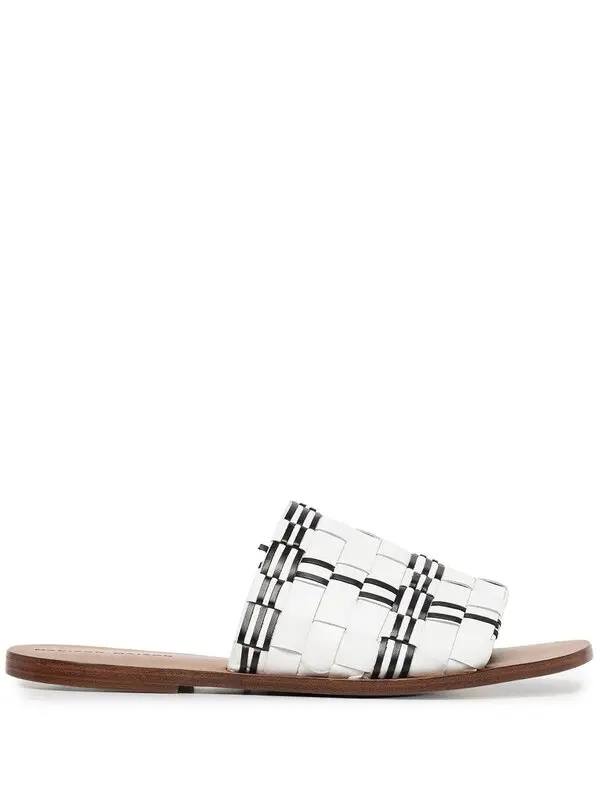 MADISON.MAISON Interwoven Leather Sandals - White