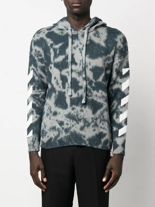 Off-White Arrows-motif Drawstring Hoodie - Grey
