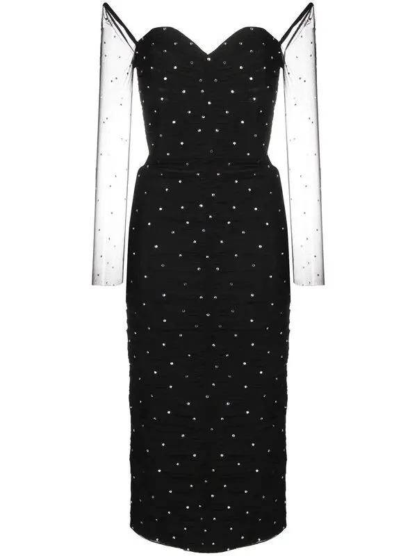 ANOUKI Sequinned Velvet Midi Dress