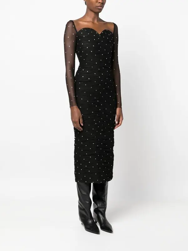 ANOUKI Sequinned Velvet Midi Dress