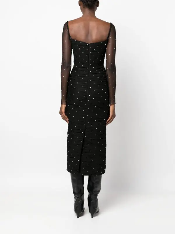 ANOUKI Sequinned Velvet Midi Dress