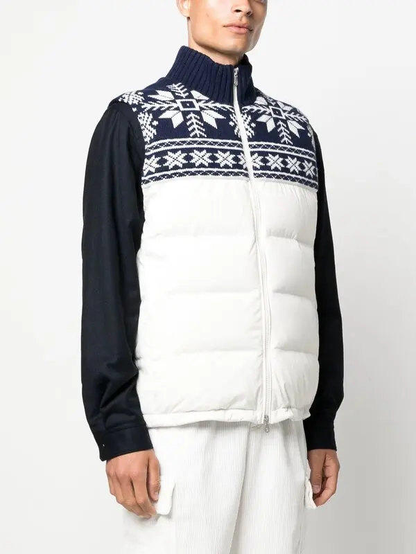 Brunello Cucinelli Fair Isle Panelled Gilet