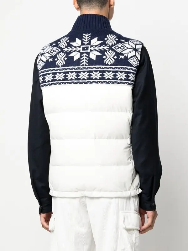 Brunello Cucinelli Fair Isle Panelled Gilet