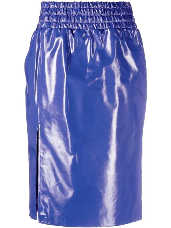 TOM FORD High-shine Finish Midi Skirt - Blue