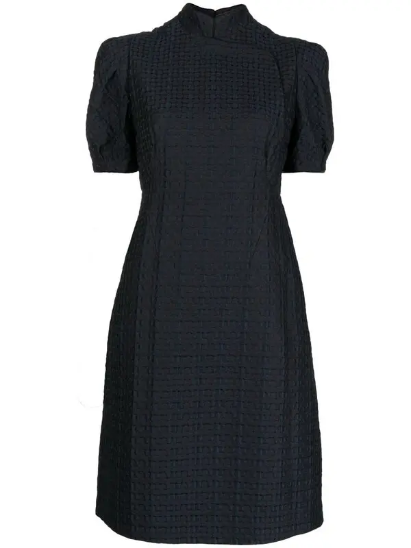 Shiatzy Chen Band-collar Short-sleeved Dress