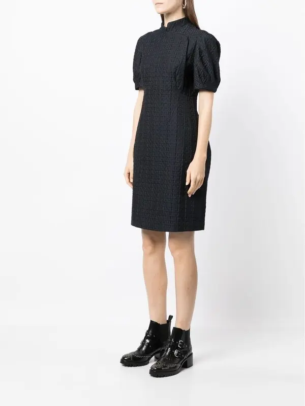 Shiatzy Chen Band-collar Short-sleeved Dress