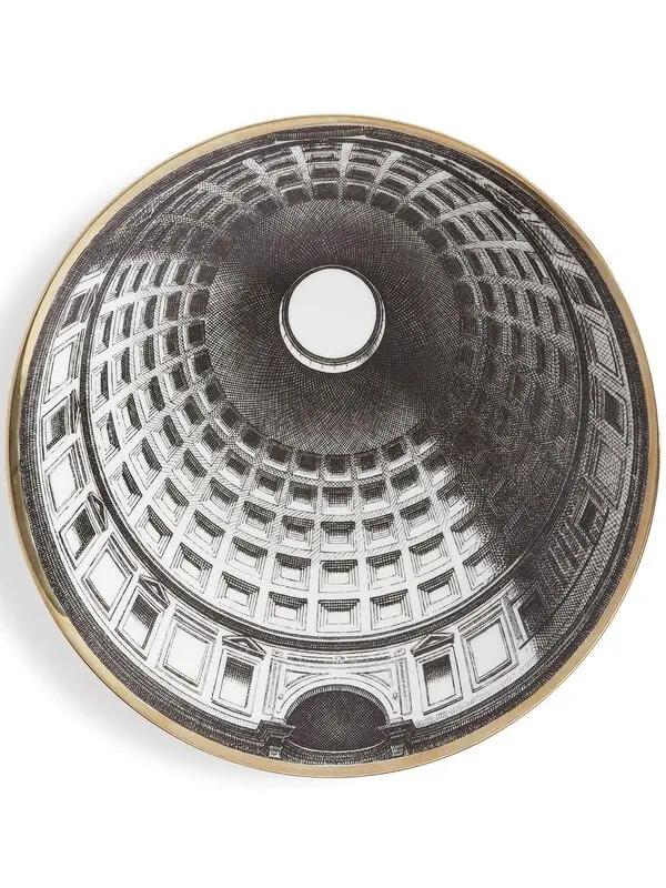 FORNASETTI Cupola Pantheon Roma Plate - Black