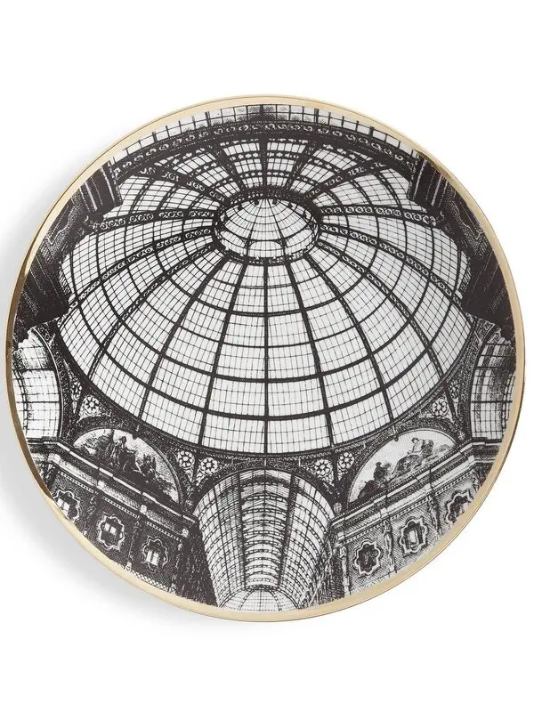 FORNASETTI Galleria De Milano Plate - Black