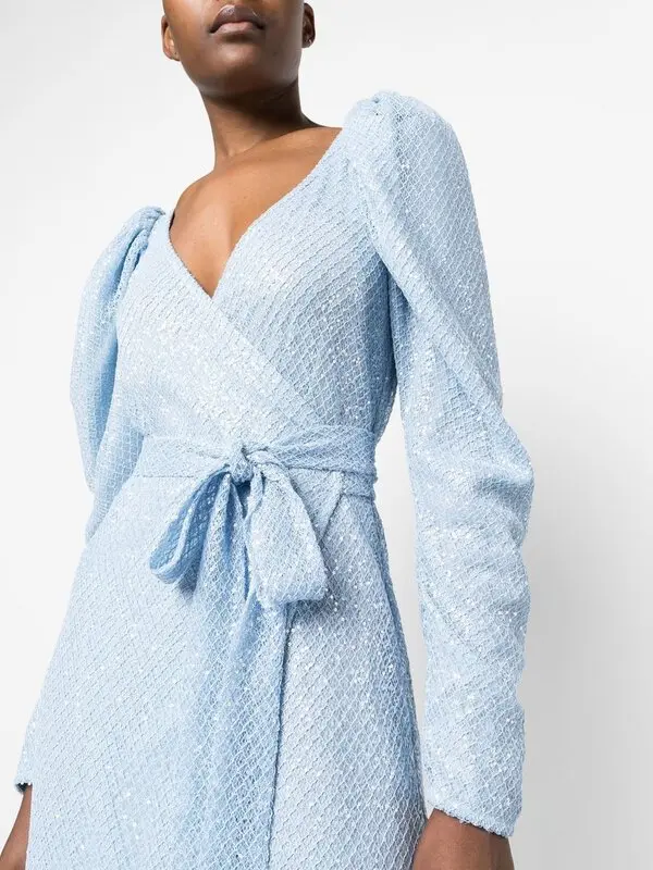 ROTATE BY BIRGER CHRISTENSEN Sequin Midi Dress - Blue