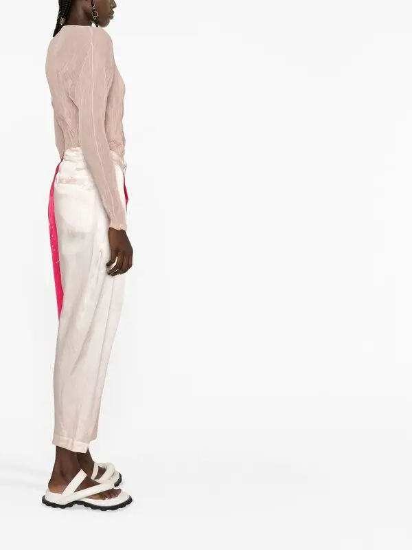 Issey Miyake Colour-block Cropped Trousers